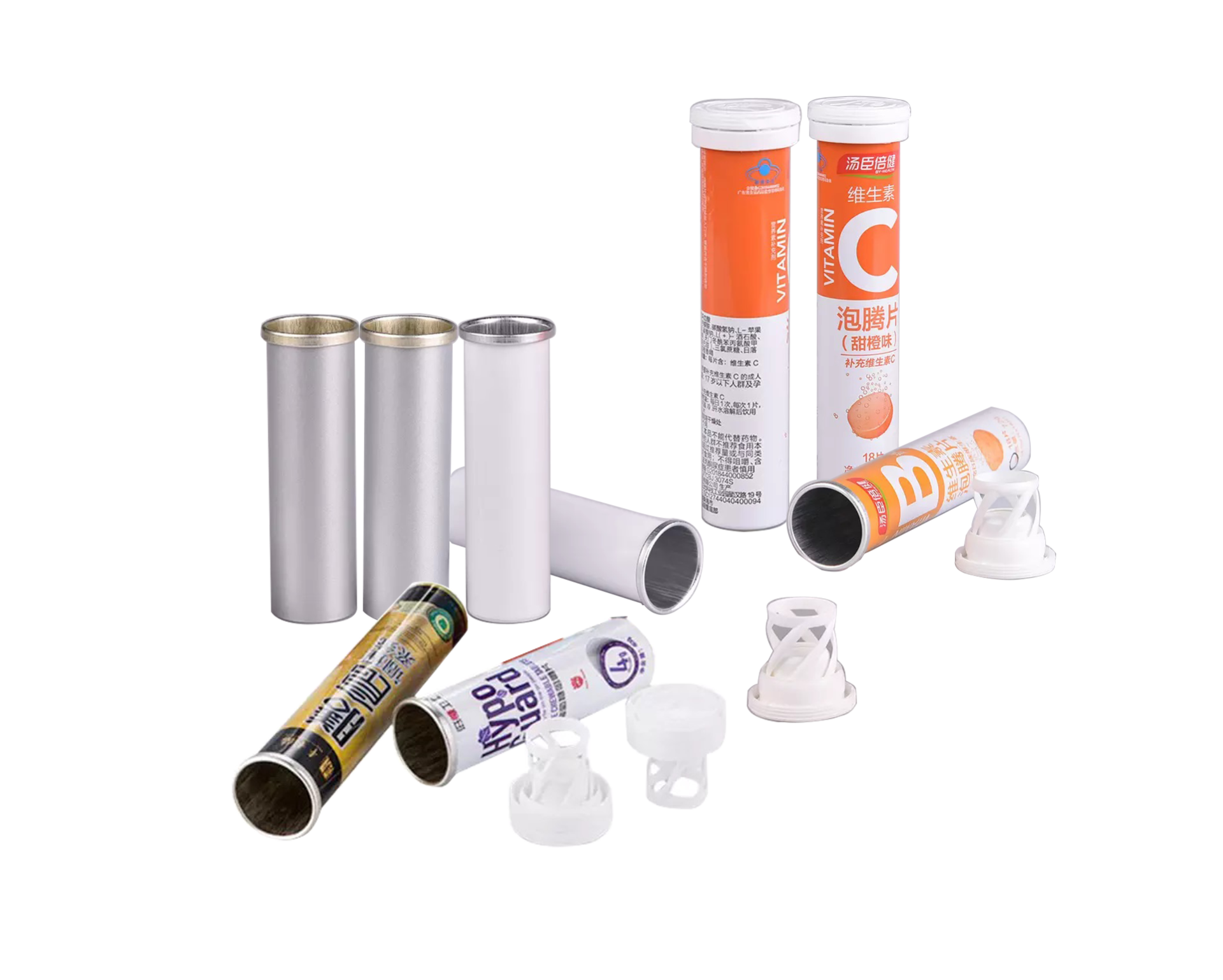 Aluminum vitamin effervescent tablets tube